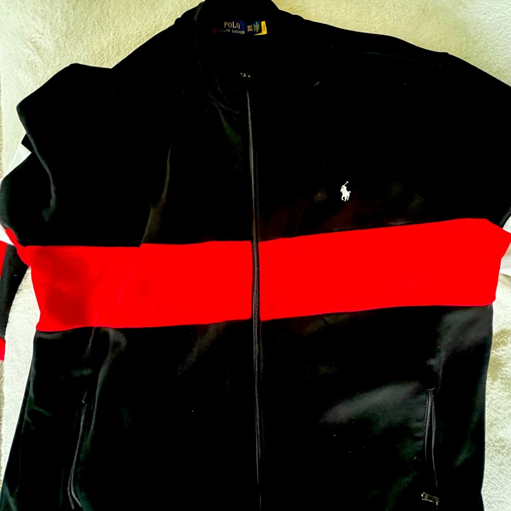 Polo Tracksuit Jacket 3xlt Black & Red - Gem